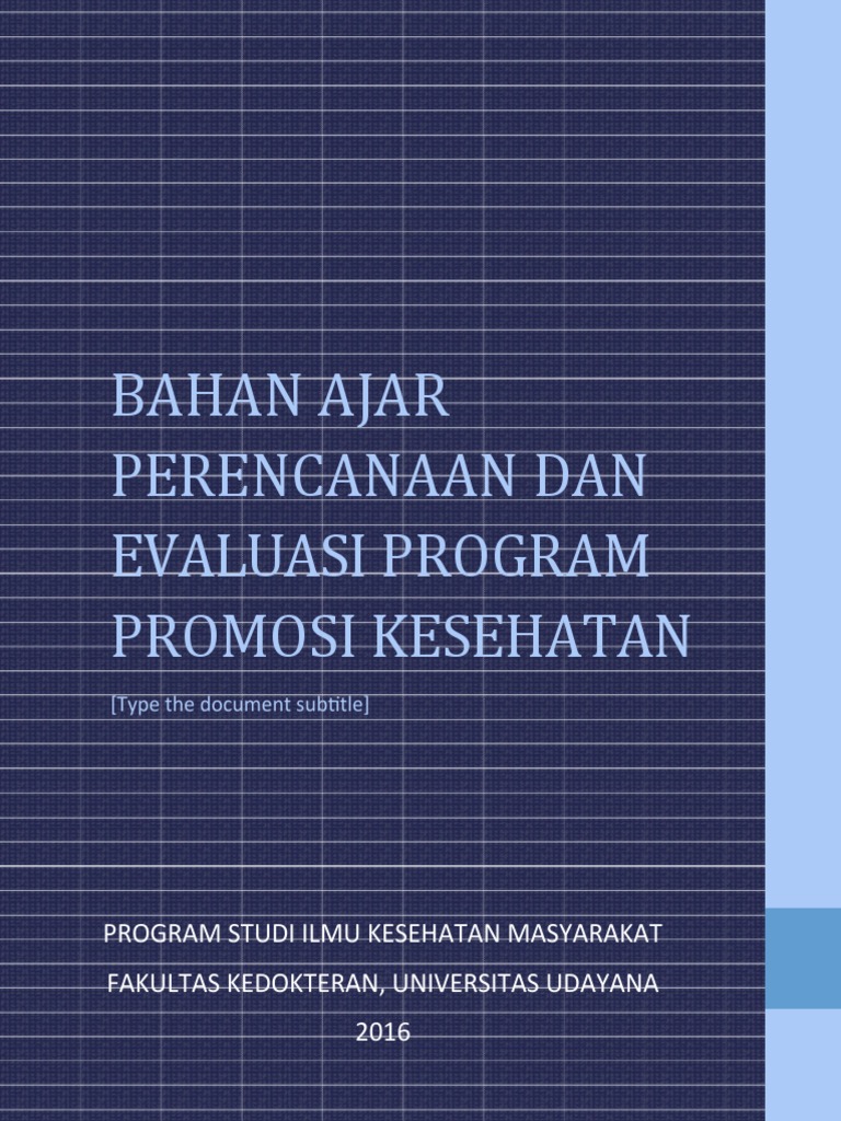 Bhan Ajar Perencanaan Dan Evaluasi Program Promkes | PDF