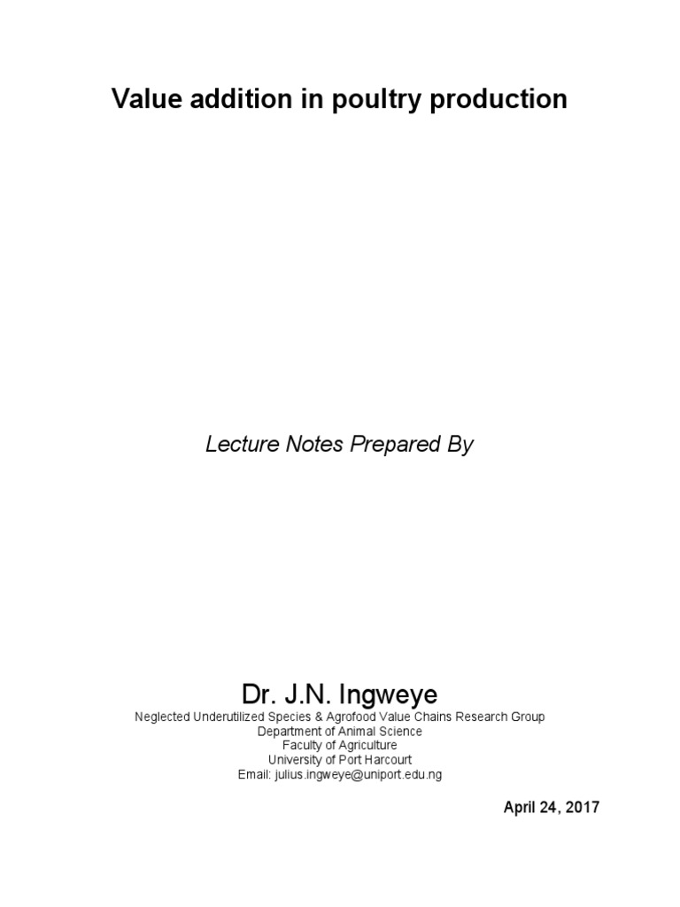 Adding Value To Poultry Production | PDF | Value (Economics) | Profit ...