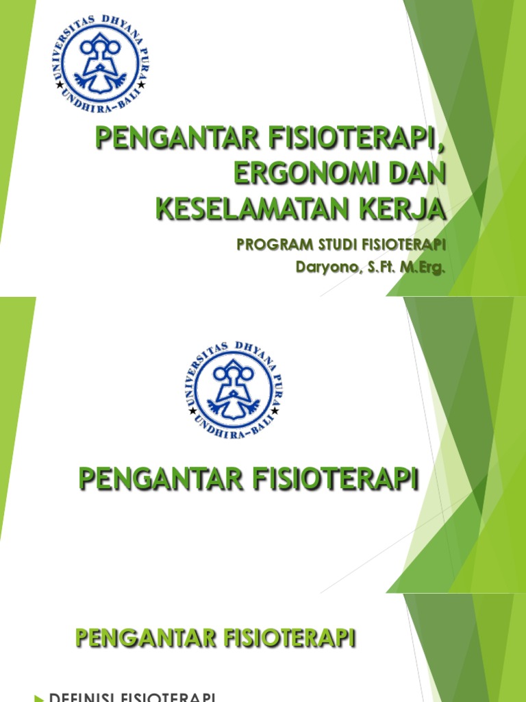 Pengantar Fisioterapi, Ergonomi, Dan Kesehatan Kerja | PDF | Kesehatan Holistik