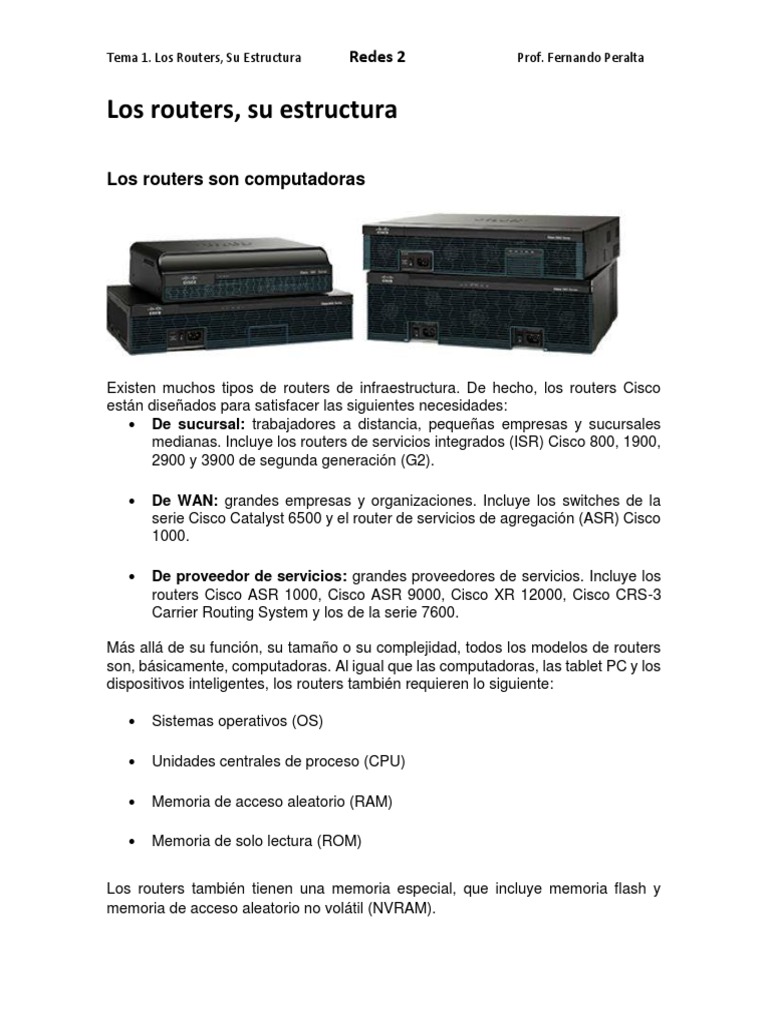 Tema1. Los Routers, Su Estructura | PDF | Enrutador (Computación ...