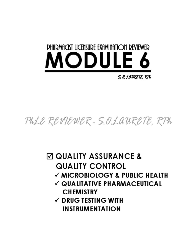 Phle Reviewer Module 6 Qa QC | PDF | Staining | Cell (Biology)