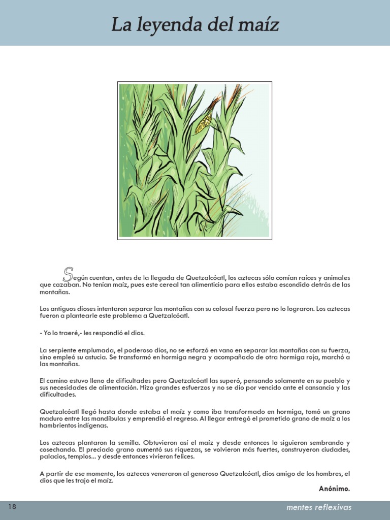 La Leyenda Del Maíz | PDF | Maíz | Hormiga