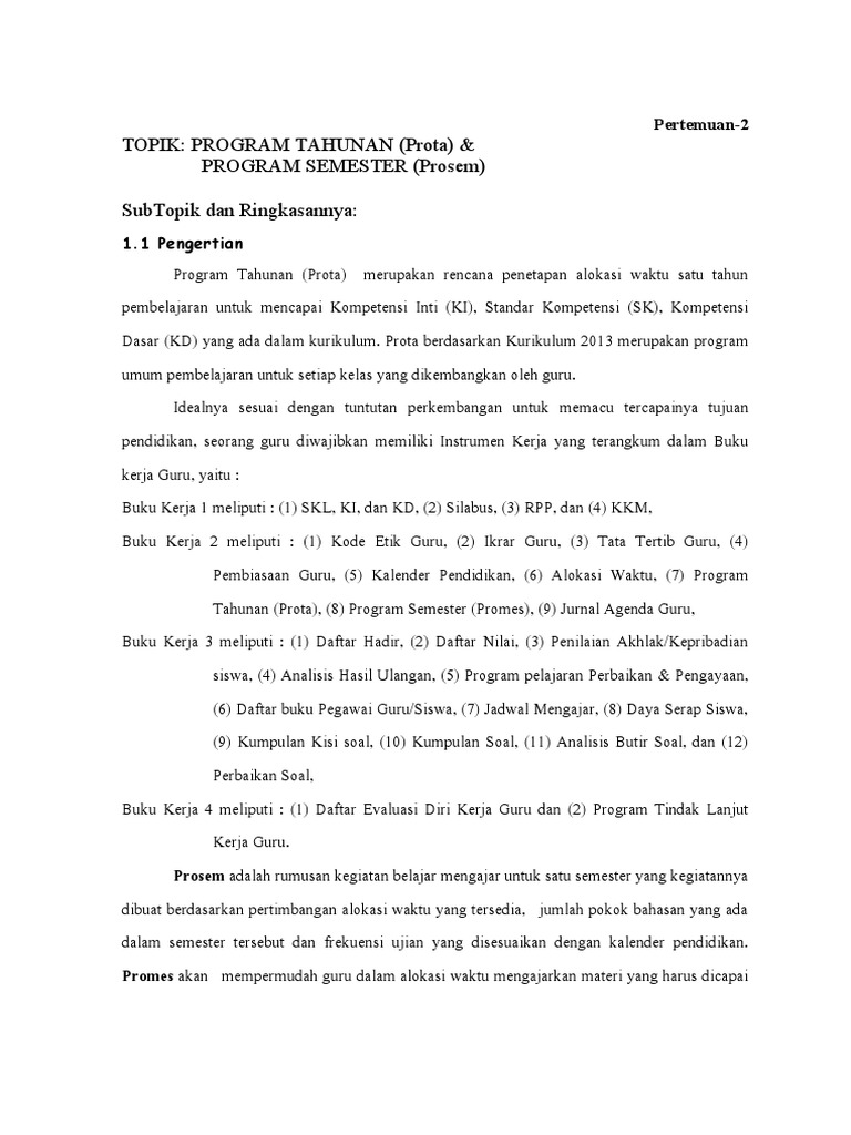 Pert-2 P3M2 Prota Dan Prosem | PDF