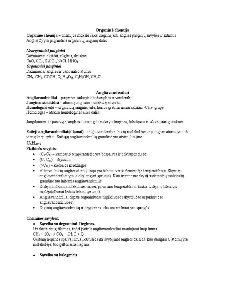 Chemija Organine Chemija | PDF