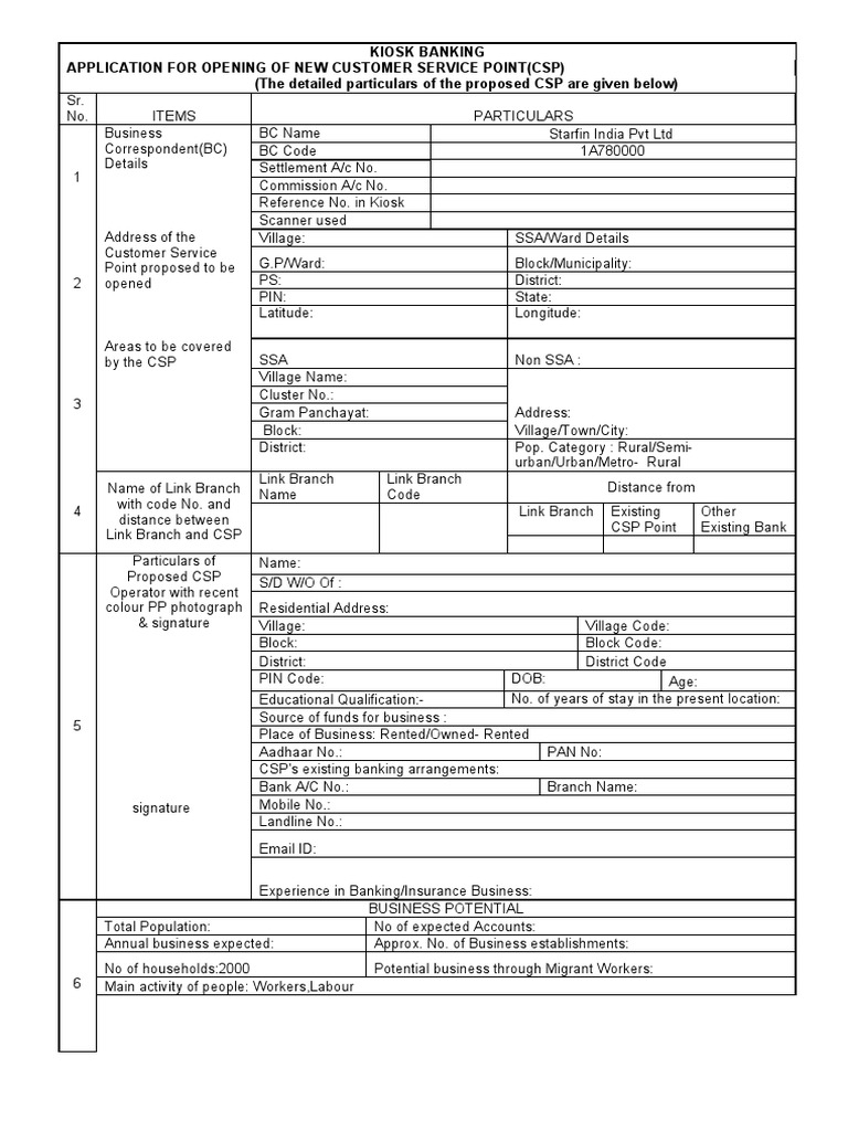 Kiosk Banking Application For Opening of New Customer Service Point ...