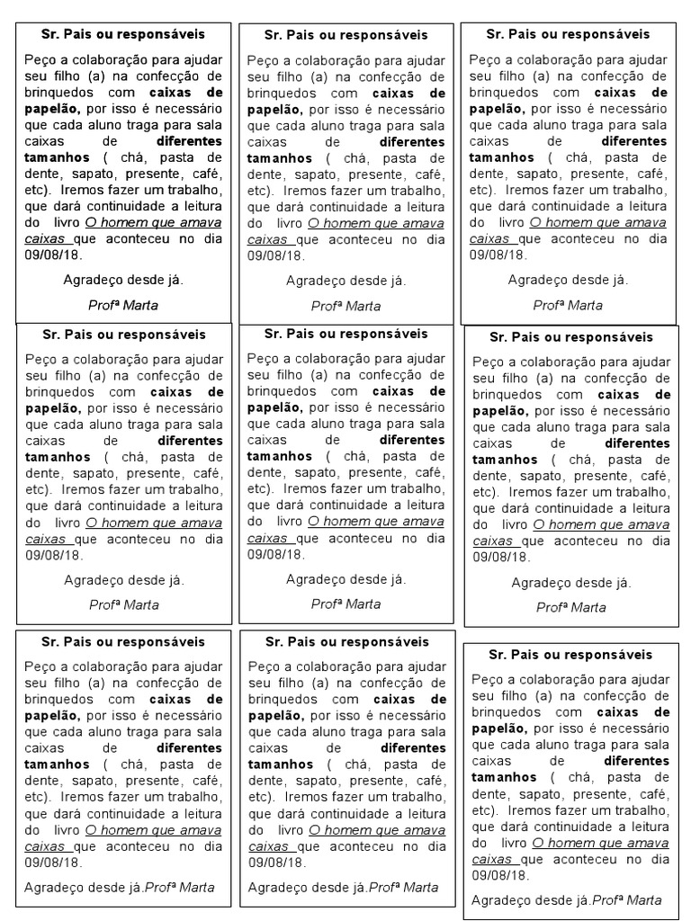 Modelo de Bilhete | PDF