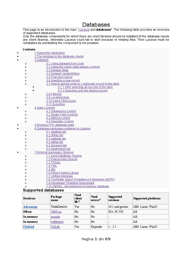 Lazarus Databases | PDF | Database Transaction | Microsoft Sql Server