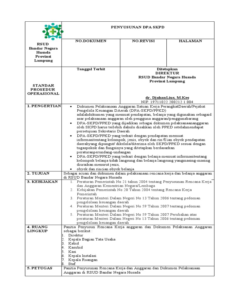 Sop Dpa SKPD | PDF