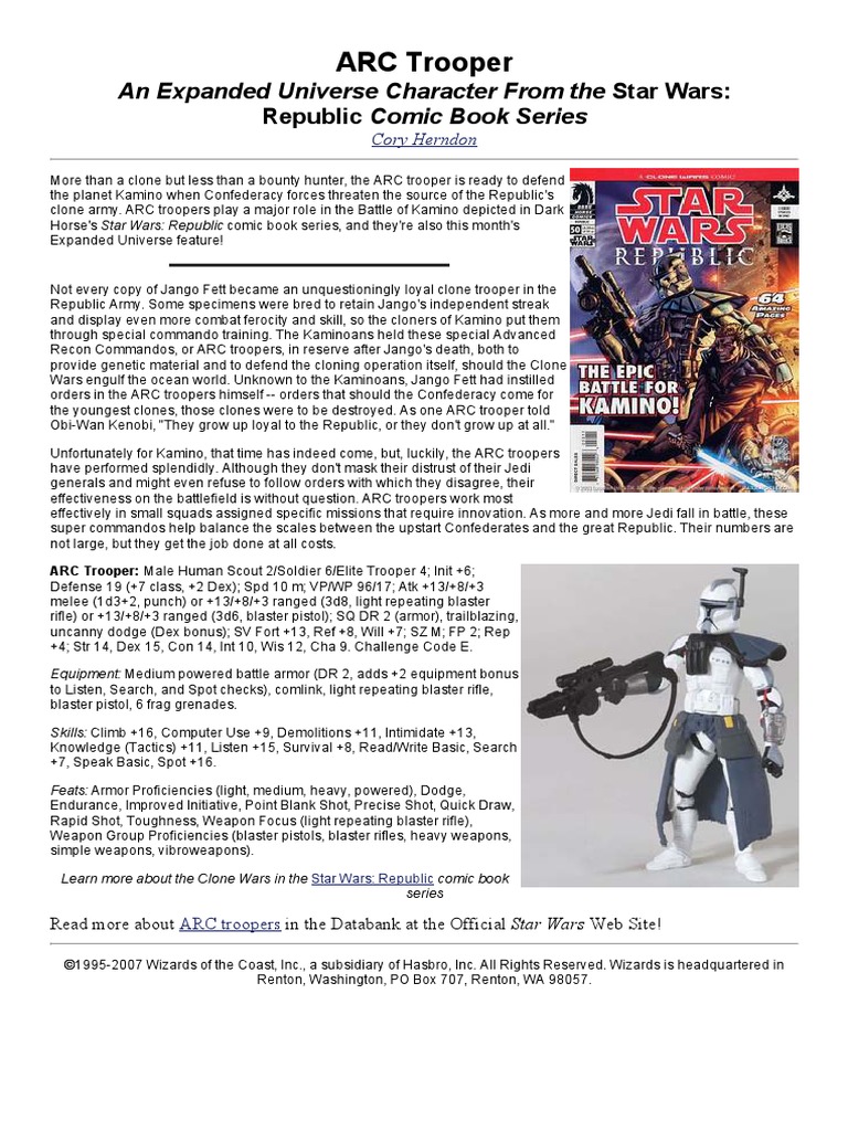Character - ARC Trooper | PDF | Works | Star Wars