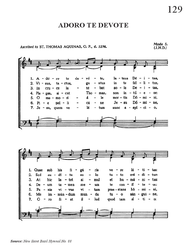 TRH 129 (Organ) Adoro Te Devote | PDF