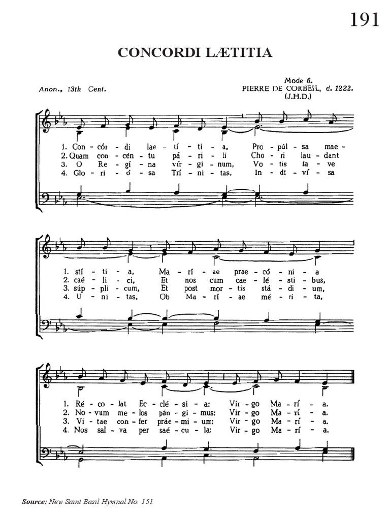 TRH 191 (Organ) Concordi Laetitia | PDF