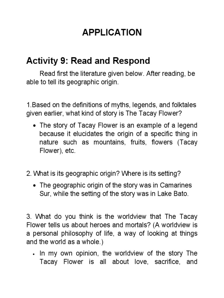 Geographic origin of The Tacay Flower | PDF