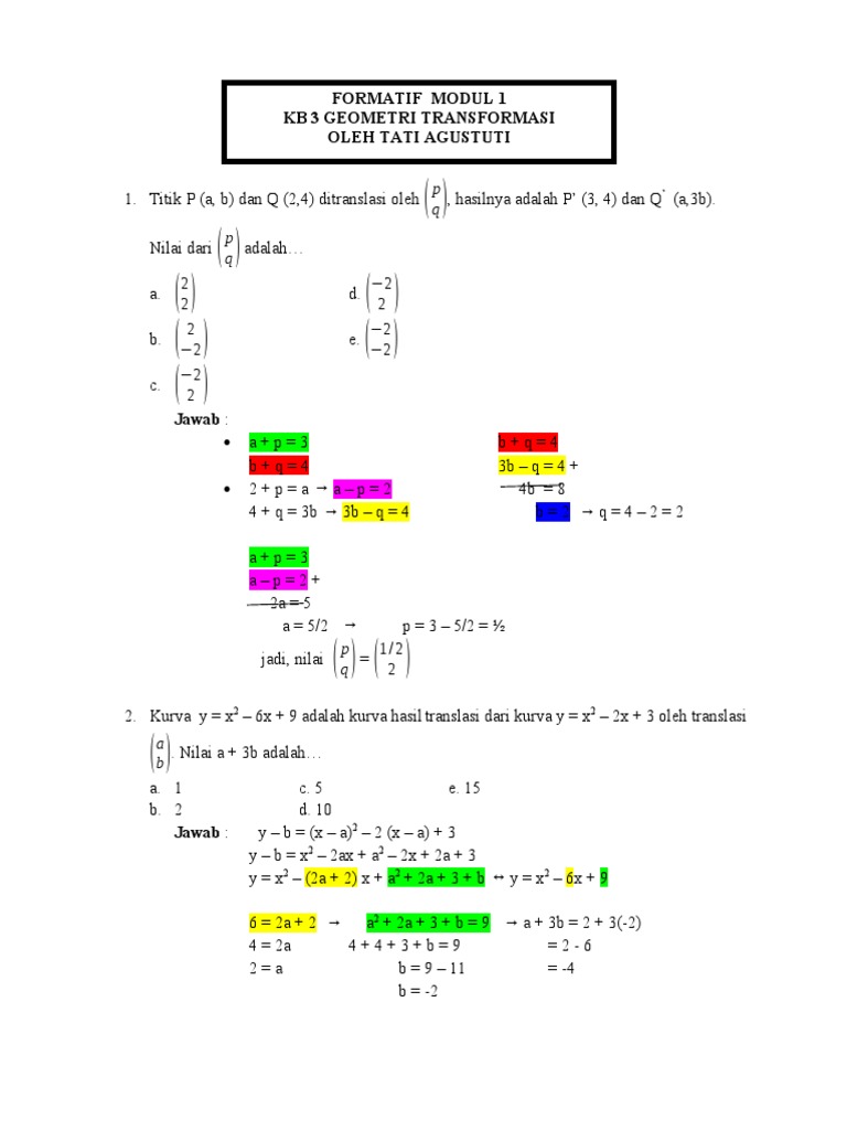 Formatif Modul 1 KB 3 | PDF