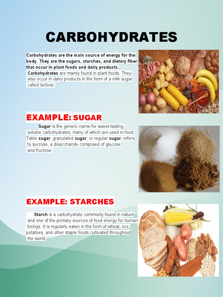 Examples Of Carbohydrates In Food