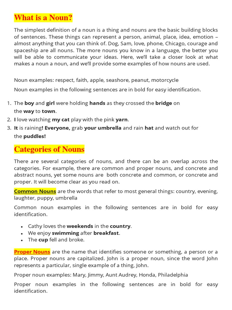What Is A Noun | PDF | Noun | Grammatical Number