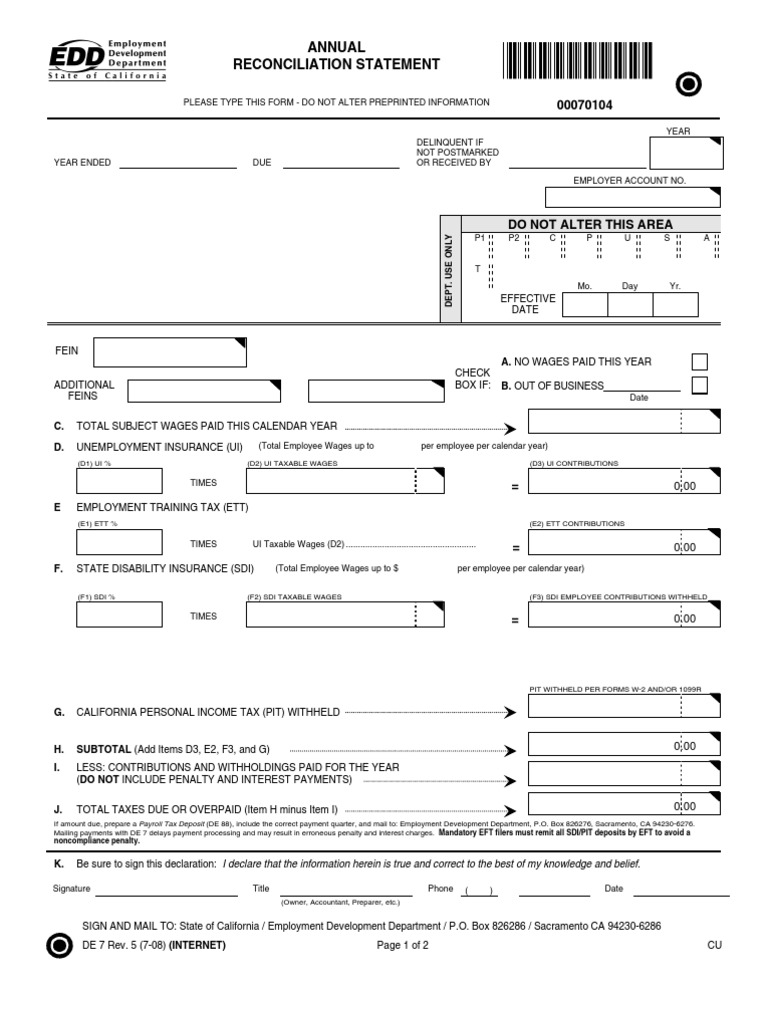 DE7 | PDF | Withholding Tax | Payroll Tax