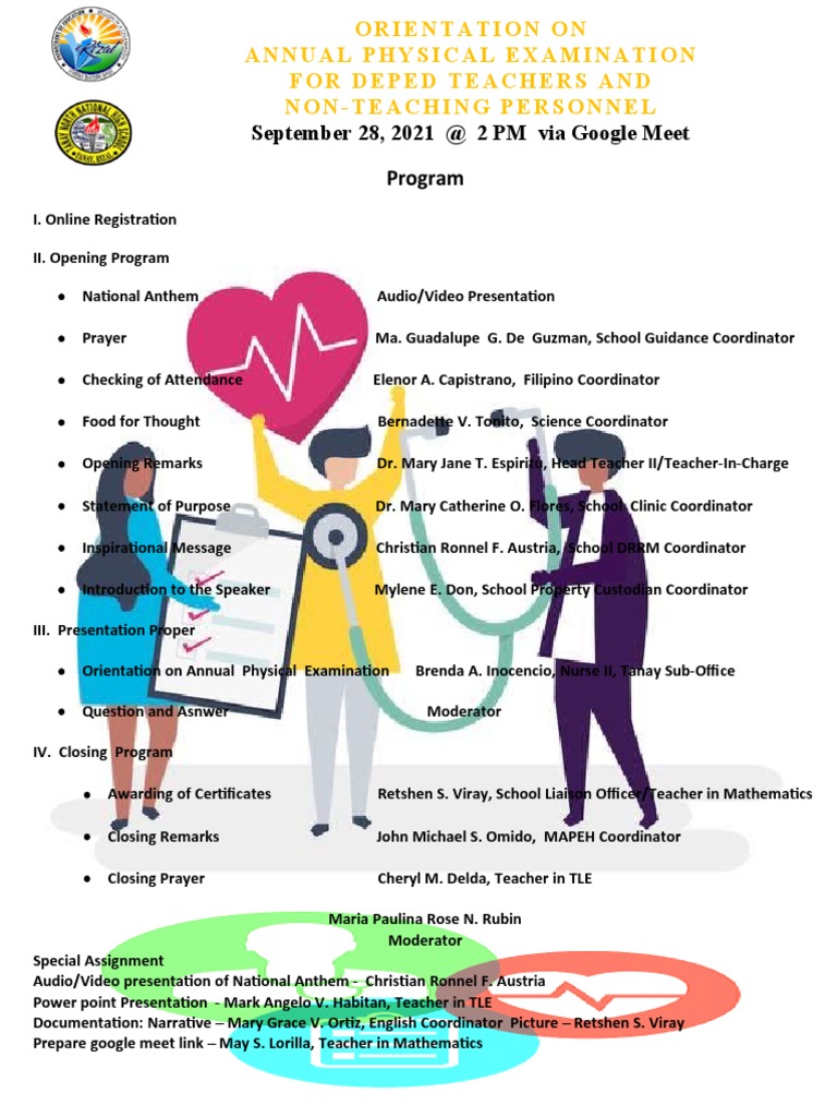 DepEd Annual Physical Exam Orientation | PDF | Health Care | Health ...