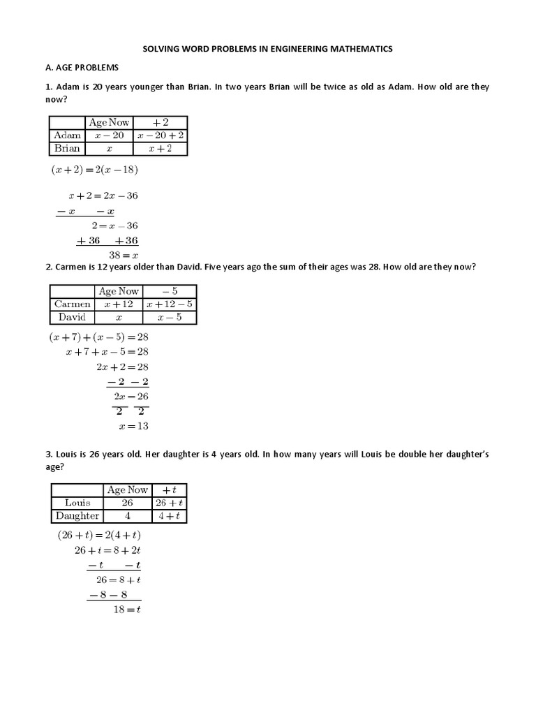 Solving Word Problems in Engineering Mathematics | PDF