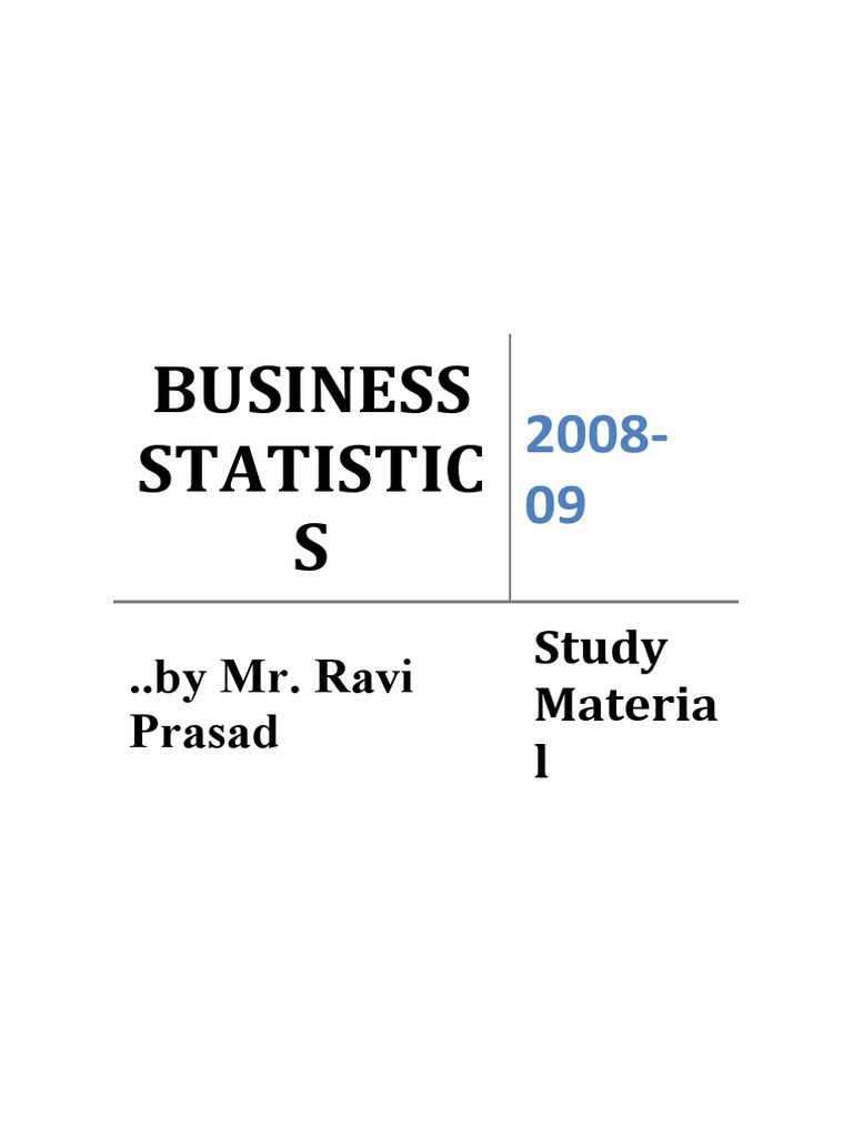 Business Statistics | PDF | Correlation And Dependence | Statistics