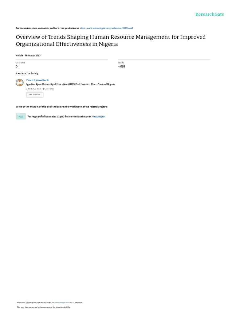 Overview of Trends Shaping Human Resource Management | PDF | Human ...