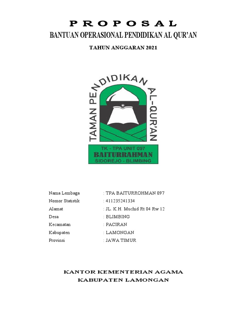 Contoh ProposaL TPA | PDF