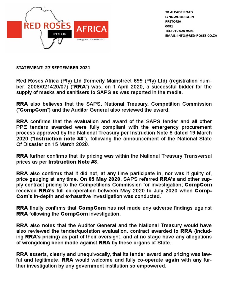 Red Roses Statement 270921 | PDF | Government | Business