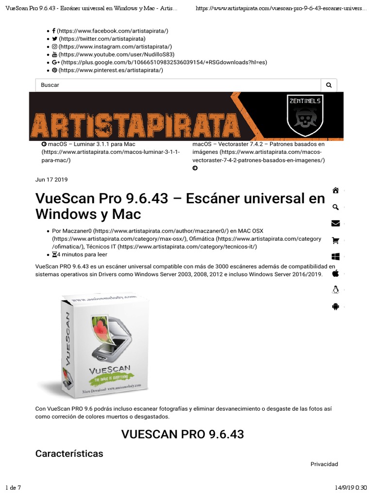 VueScan Pro 9.6.43 - Escáner Universal en Windows y Mac | PDF | Escáner de imagen | Mac OS
