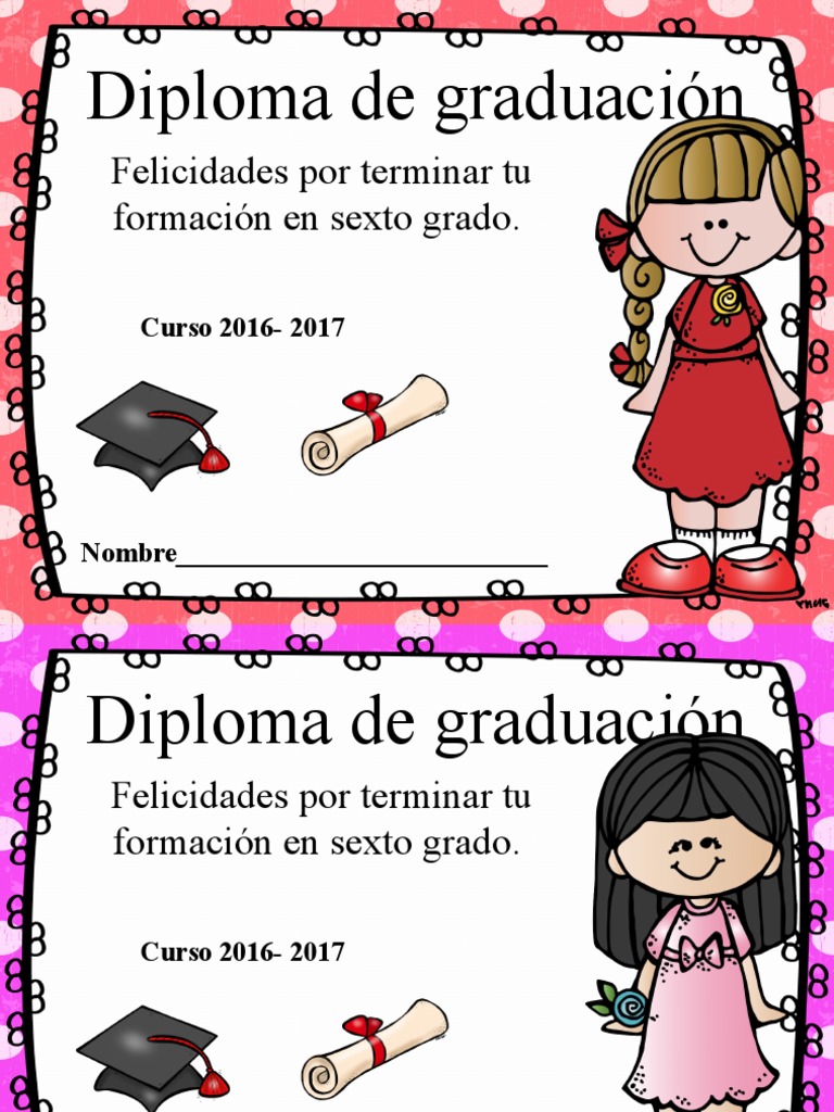 Diploma de Graduación Sexto Grado | PDF