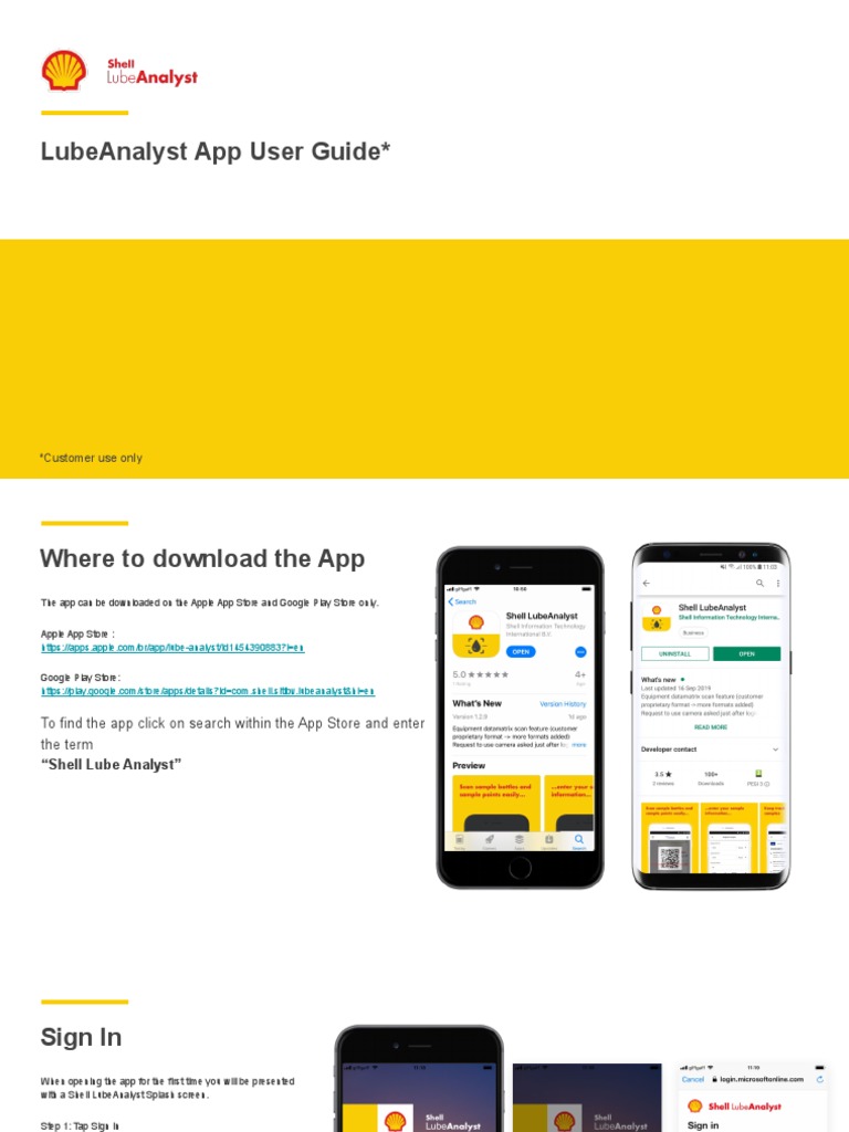 Lubeanalyst App User Guide : Customer Use Only | PDF | Mobile App | Qr Code