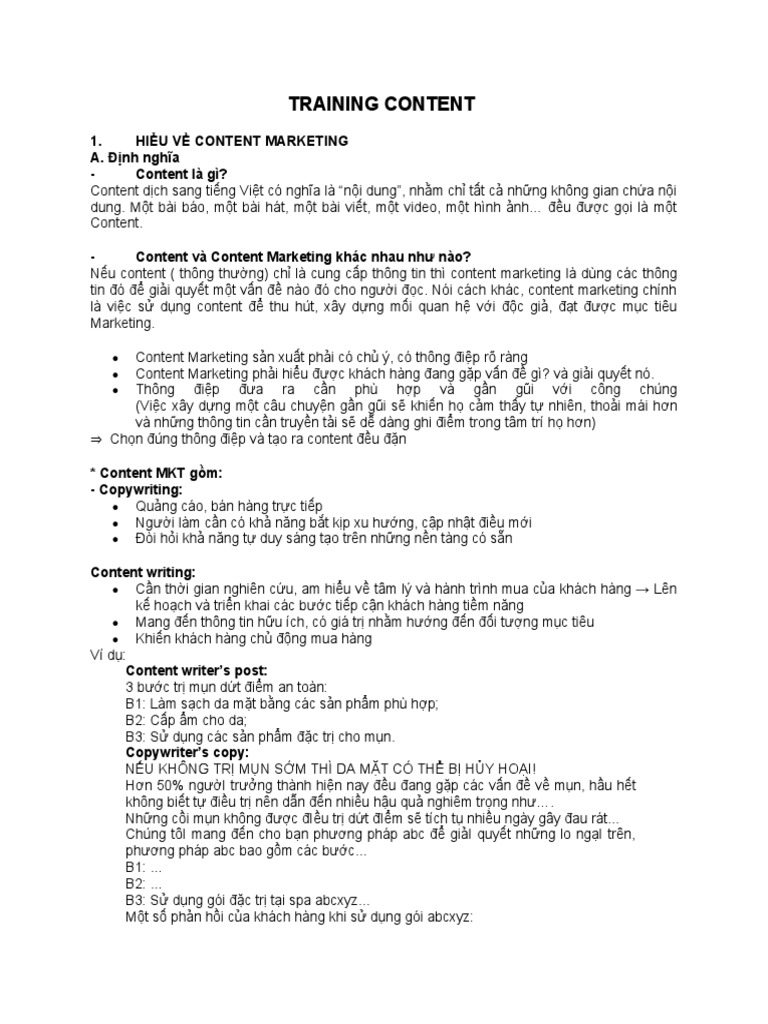 Training Content | PDF