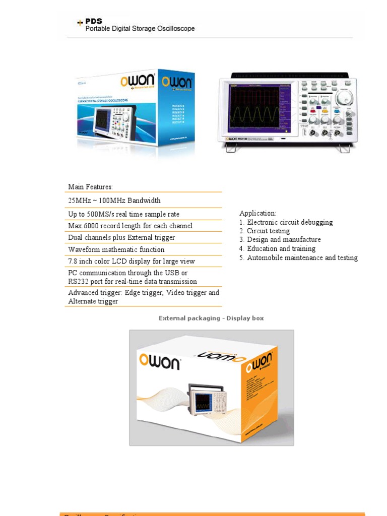 Oscilloscope Specs for Engineers | PDF | Manufactured Goods | Electronics