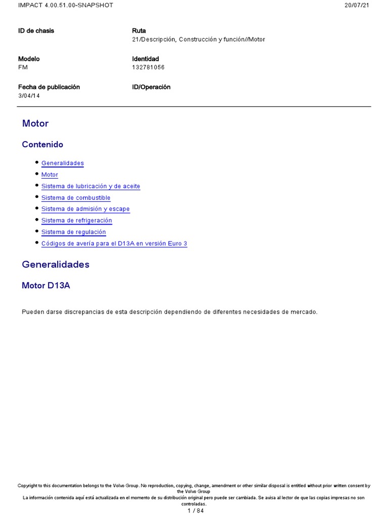 Motor D13A | PDF | Engranaje | Bomba