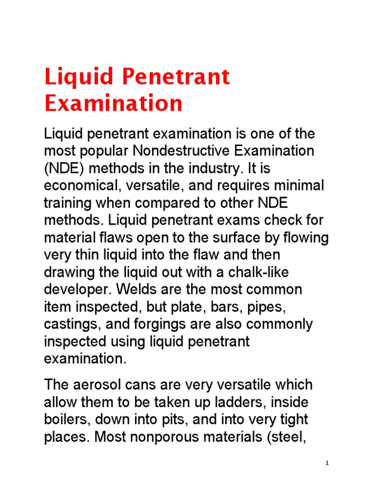 Liquid Penetrant Examination Guide | PDF | Materials | Building Engineering
