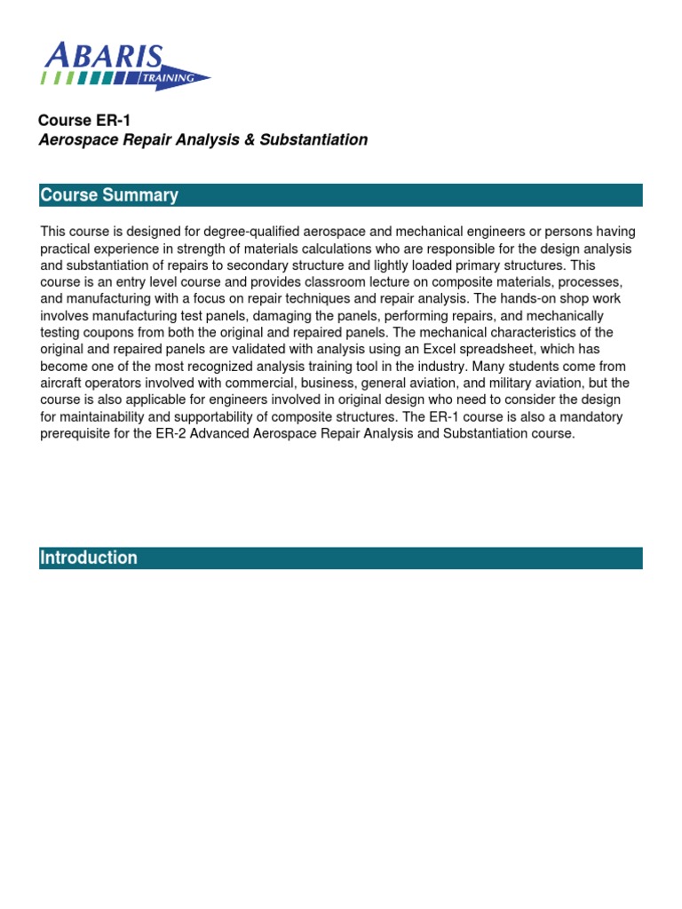 Abaris - Aerospace Repair Analysis and Substantiation | PDF | Composite ...
