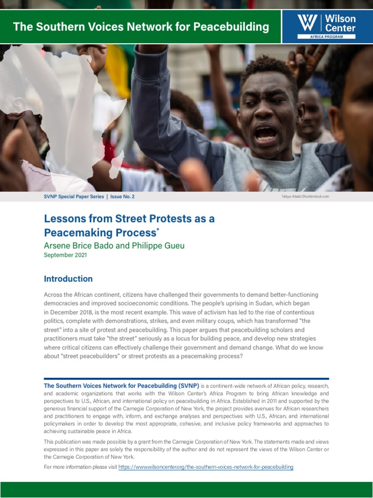Lessons From Street Protests As A Peacemaking Process | PDF ...