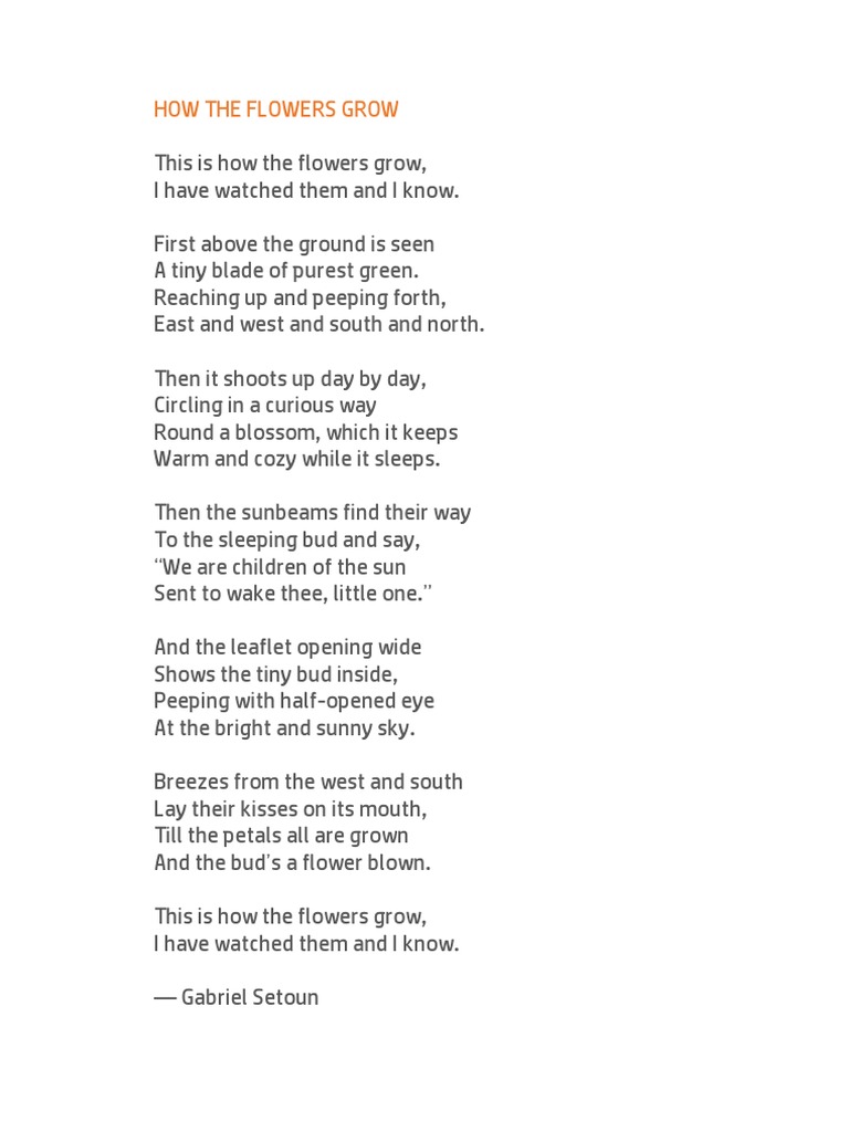 How The Flowers Grow | PDF