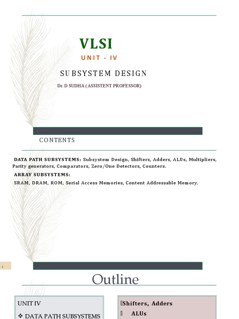 VLSI Subsystem Design: Data Path Components for Arithmetic and Logic Operations | PDF | Read ...