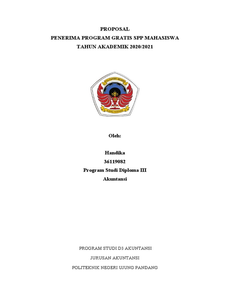 Proposal Pengajuan Beasiswa Tahun Akademik 2020-2021 | PDF