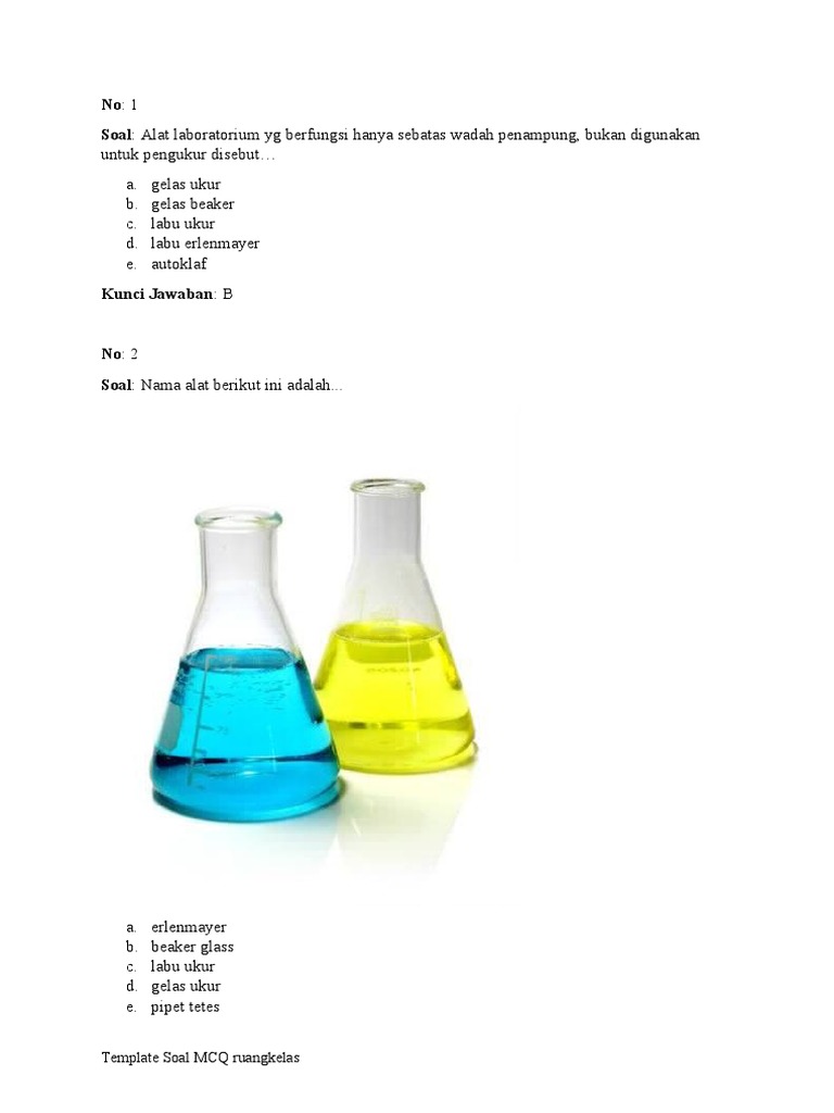 Soal Alat Dan Bahan Laboratorium | PDF | Sains & Matematika