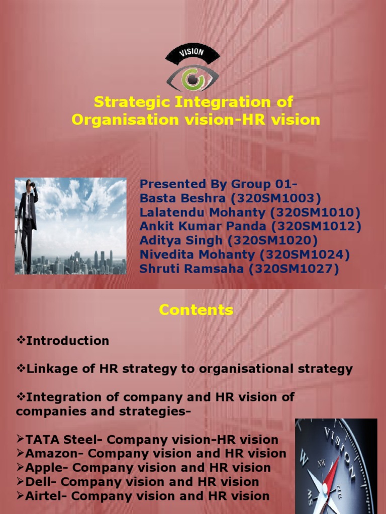 Group 1 - Strategic Integration of Organisation and HR Vision | PDF ...