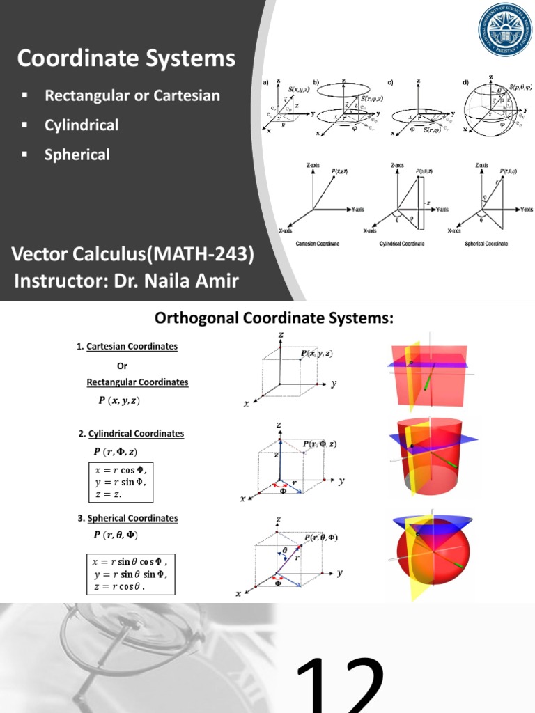 Lecture 2 3d Coordinate Systems Pdf Cartesian Coordinate System Plane Geometry