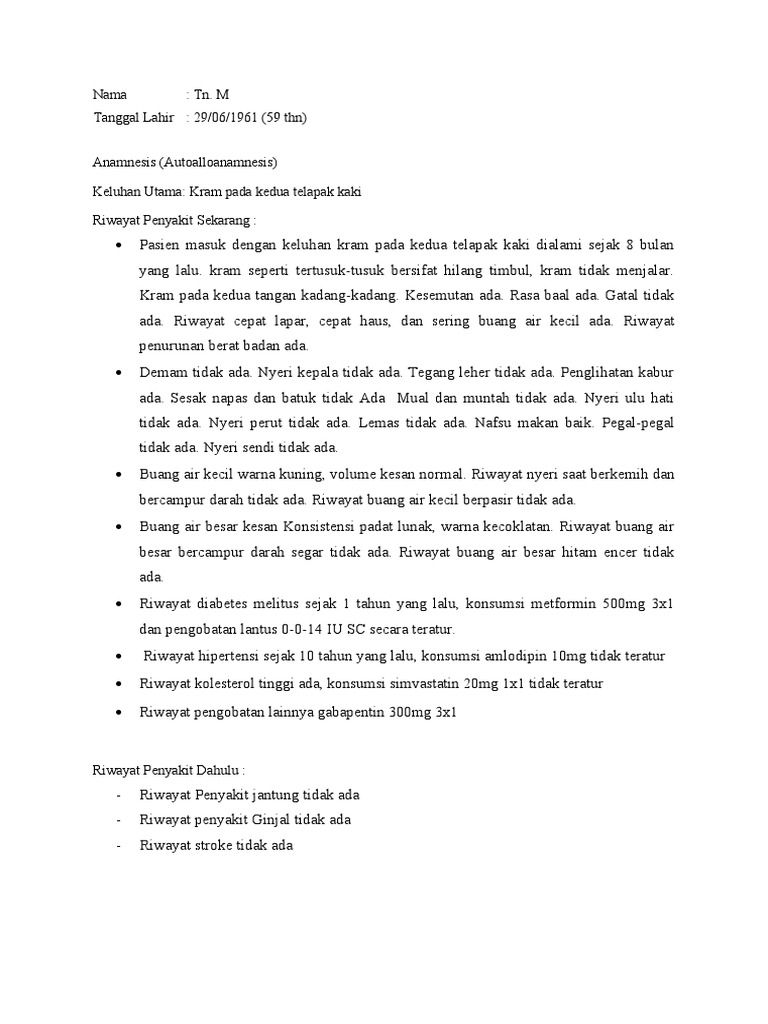 Tim 1-Tn. M. N-DM+HT+DKD G5D+Anemia Renal | PDF