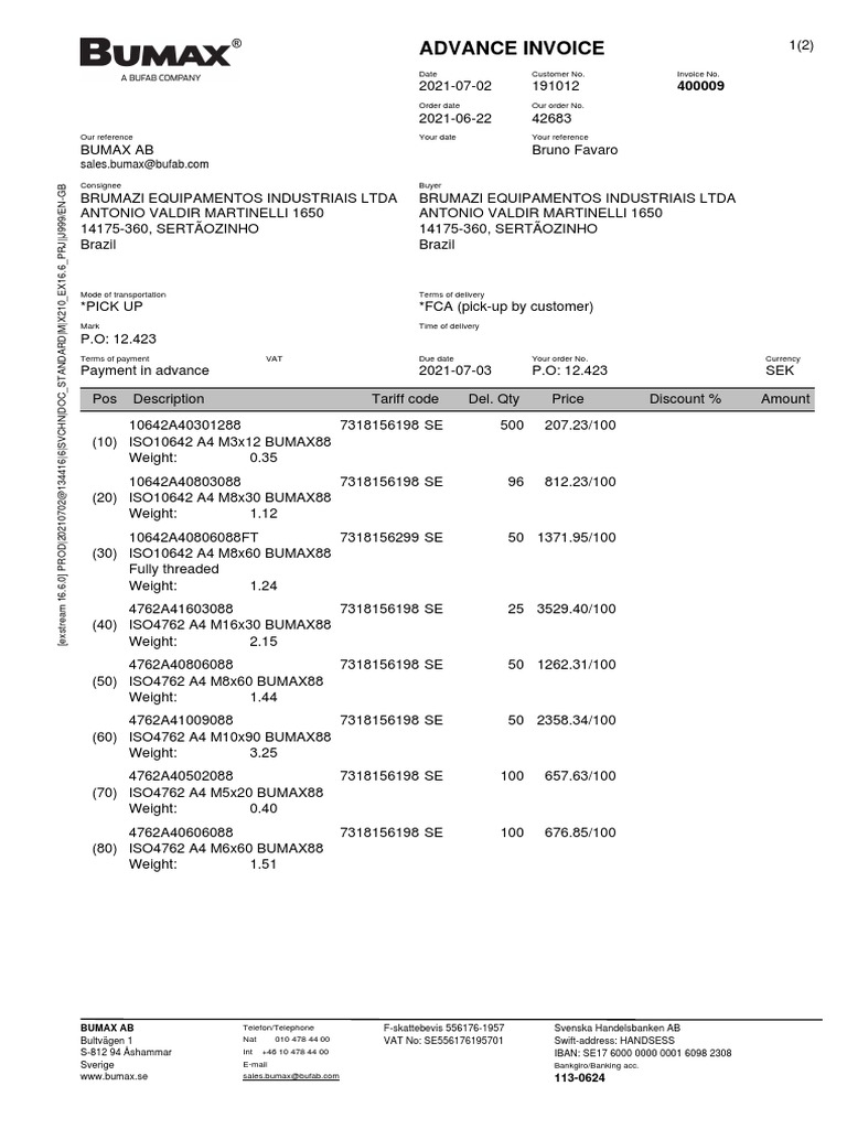 Advanced Invoice | PDF | Invoice | Services (Economics)