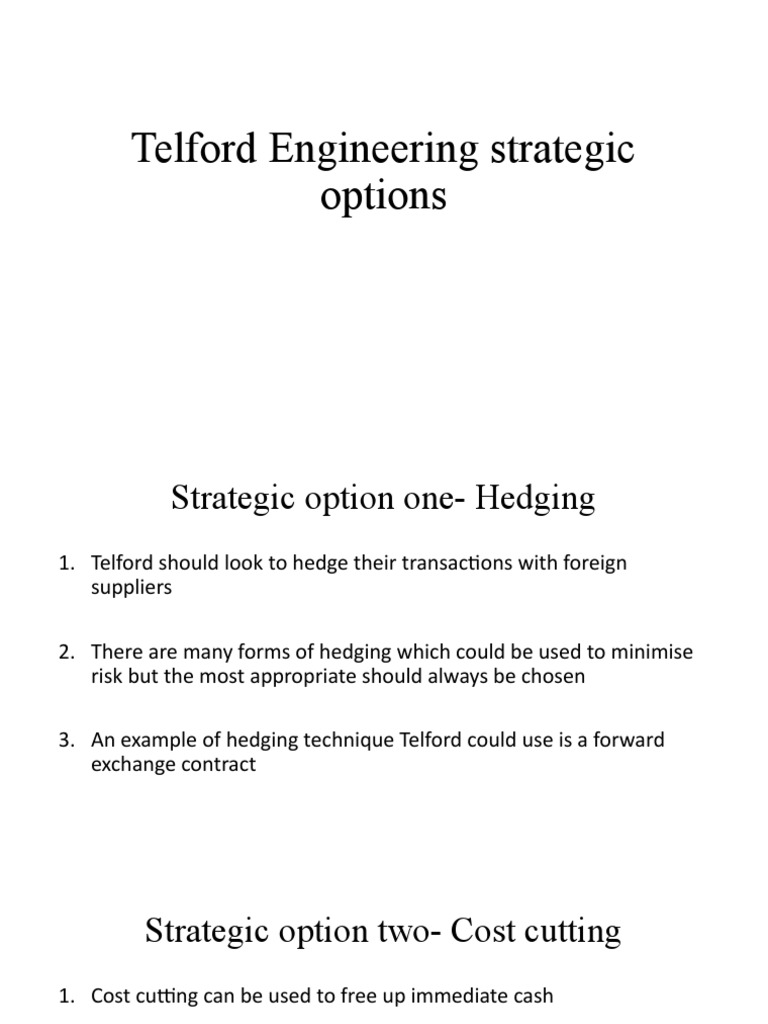 Telford Engineering Strategy Options | PDF