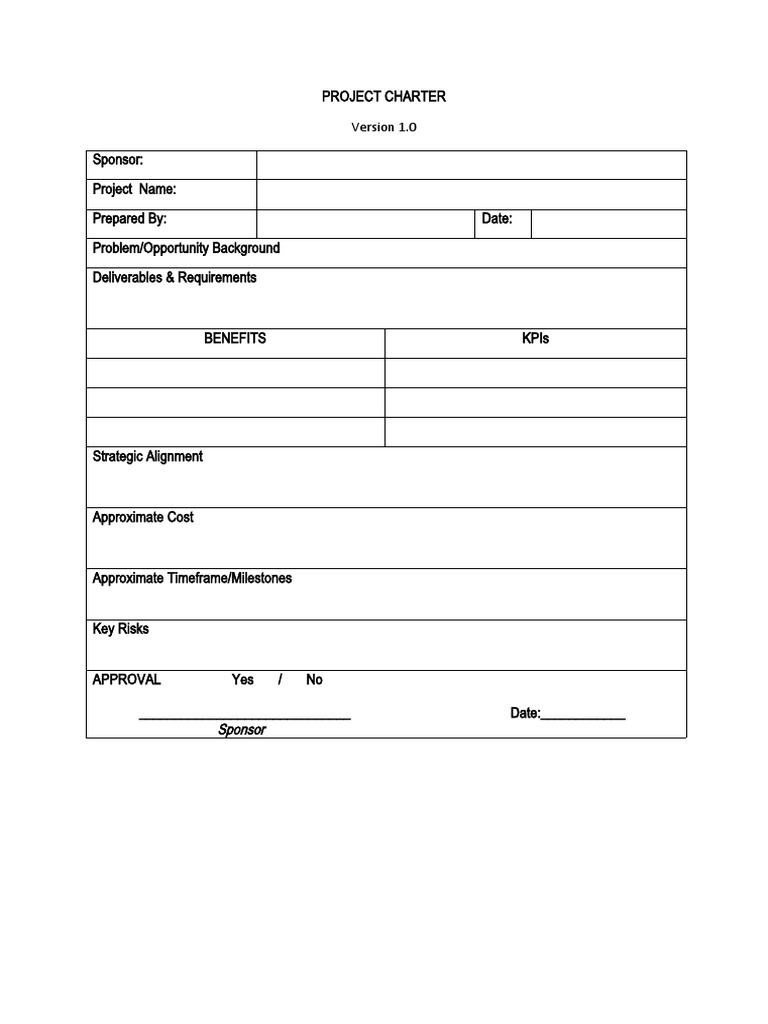 Project Charter | PDF | Business | Finance & Money Management