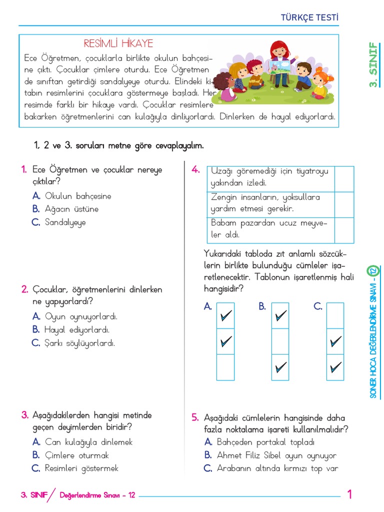 3 Sinif Deneme Sinavi 12 Klasoru - 211006 - 194806 | PDF