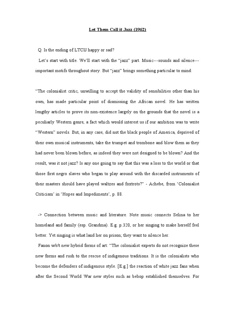 Let Them Call It Jazz Presentation | PDF | Joshua