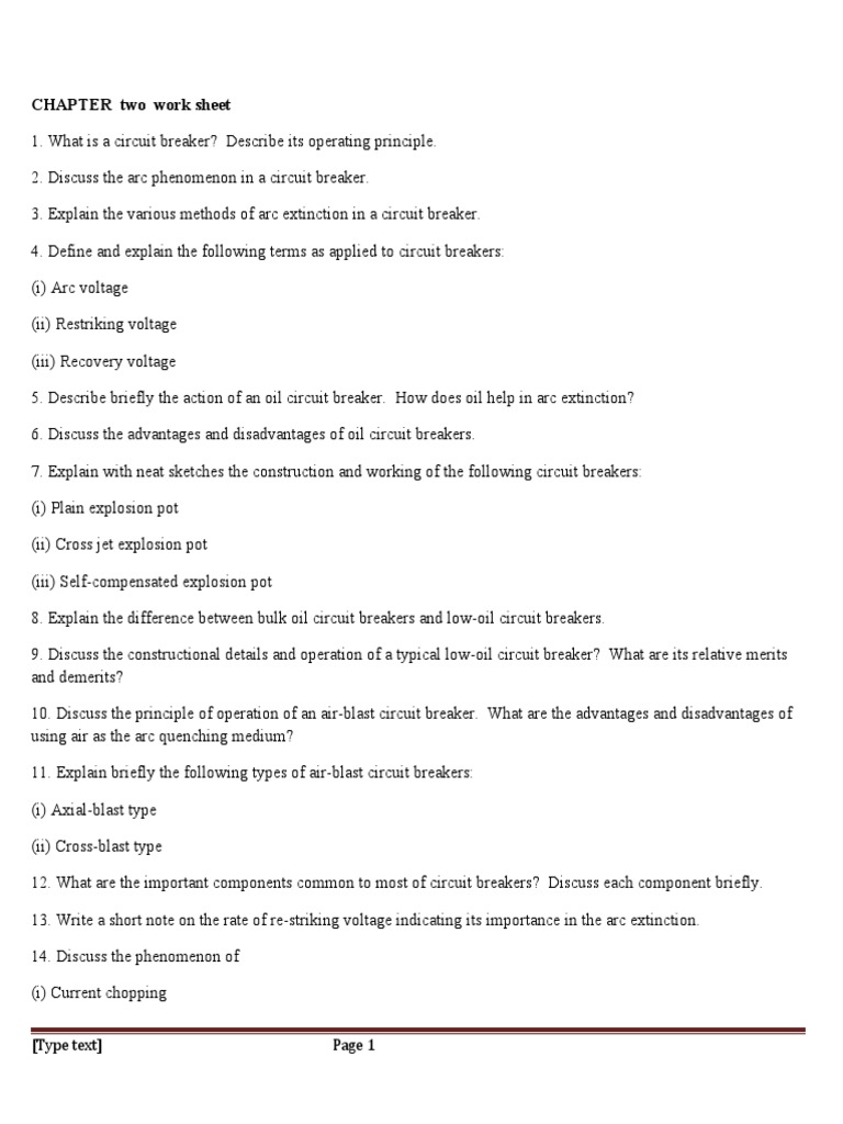 CHAPTER Two Work Sheet: (Type Text) | PDF | Electrical Network | Electronics