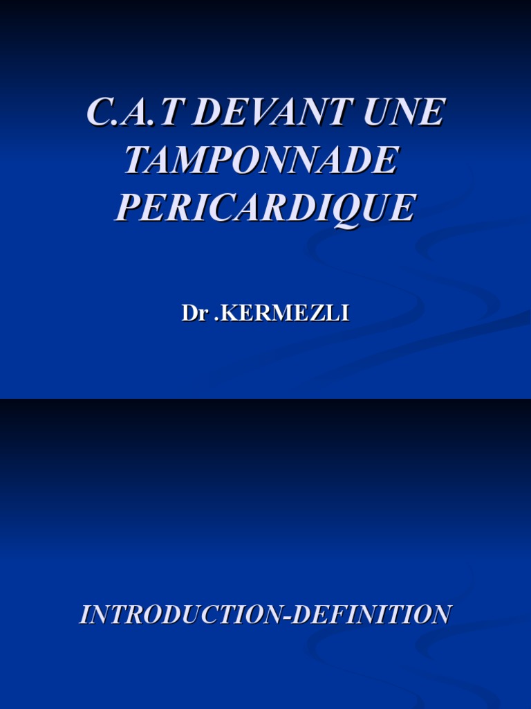 Urgence et Diagnostic de Tamponnade Cardiaque | PDF | Système cardio ...