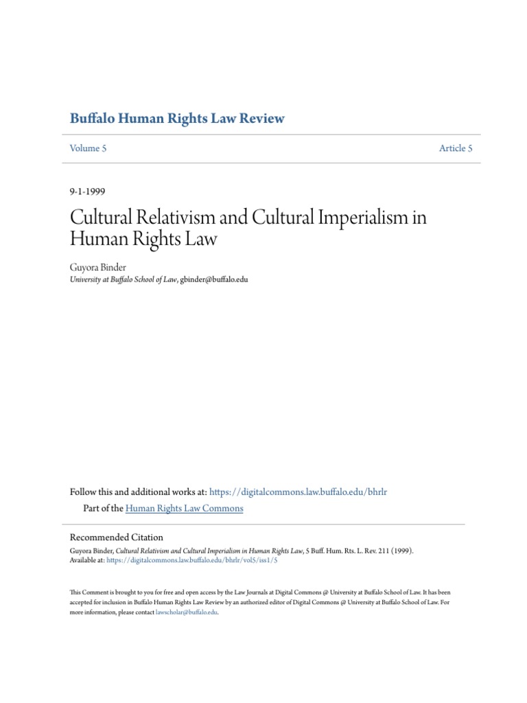 Cultural Relativism and Cultural Imperialism in Human Rights Law | PDF ...